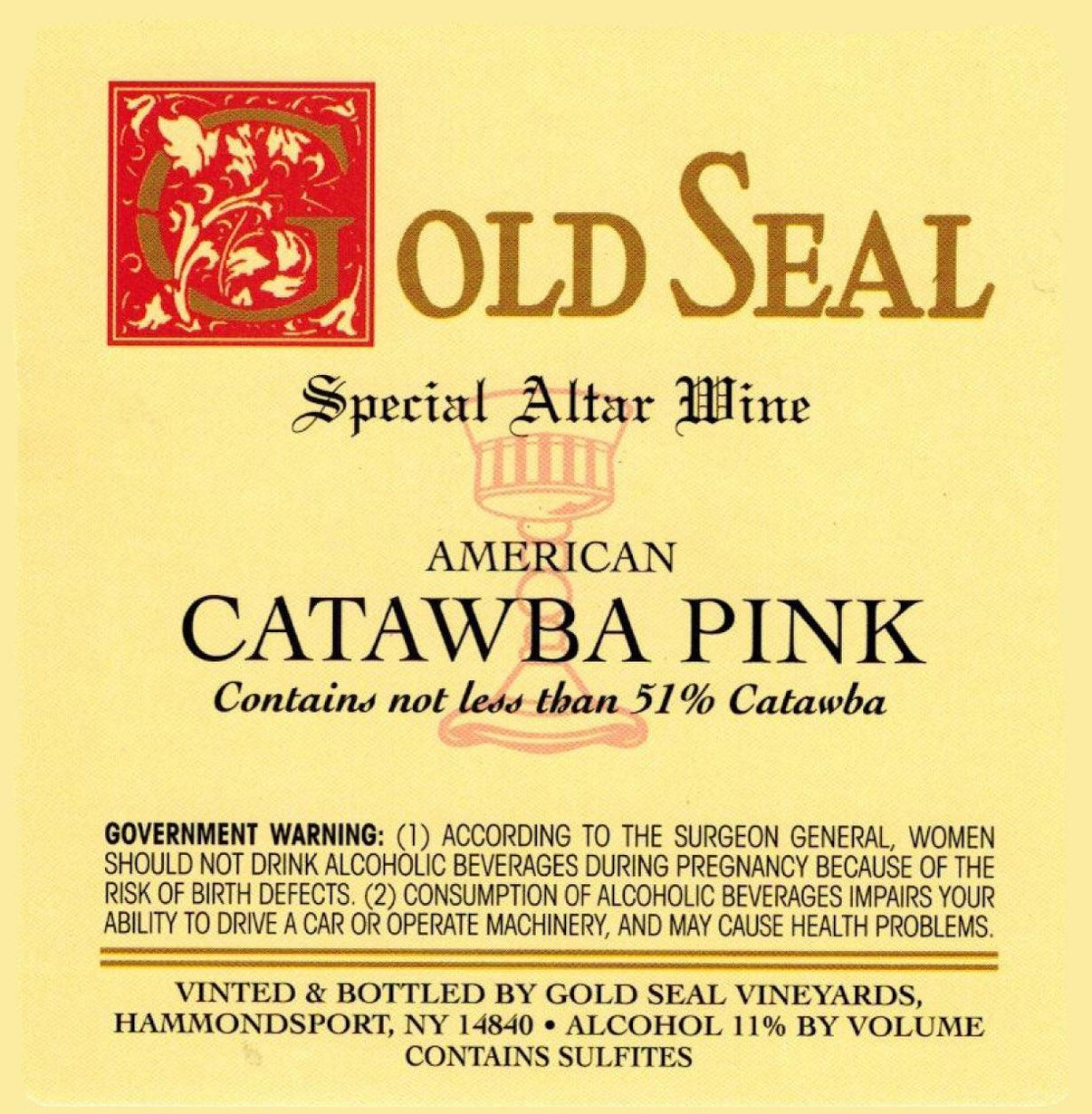GOLD SEAL American Catawba Pink Altar Wine – Ste. Emilion Church Goods
